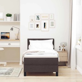 Postel s boxspringem s čelo Tmavě hnědá 80 x 200 cm textil 3338723
