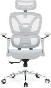 Kancelářská ergonomická židle PORTE — síťovina, šedá