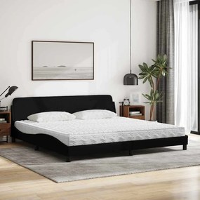 Postel s matrací Dover černá 200 x 200 cm textil 3208466