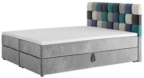 Expedo Čalouněná postel boxspring APPLE + topper, 140x200, itaka 14/modrá