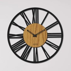 Moderní dřevěné nástěnné hodiny rýmské - Luxusní design | SENTOP HDFK028-dub