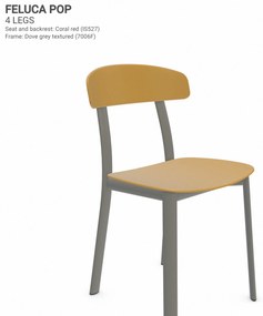 Židle Feluca Pop Barva kovové konstrukce: Dove grey fine textured 7006F, Barva sedáku a opěradla z recyklovaného plastu: Ochre yellow IS529