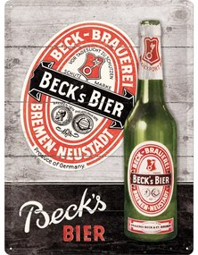 Postershop Plechová cedule: Beck's (Green Bottle Wood) - 40x30 cm