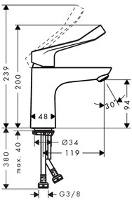 Hansgrohe Focus, umyvadlová baterie, CoolStart, chromová, 31917000