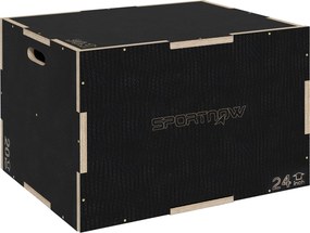 SPORTNOW Plyo box/jump box, robustní, 61 x 51 x 41 cm, černý, rukojeť 10x3,5 cm, do 120 kg