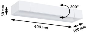 Paulmann 79515 Lucille, bílé nástěnné svítidlo s nastavitelným směrem svícení, 11W LED 2700K tříkrokové stmívání, délka 40cm, IP44