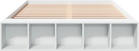 Rám postele bílý 150 x 200 cm kompozitní dřevo 3280559