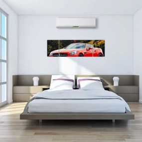 Obraz - červený Mercedes (170x50 cm)