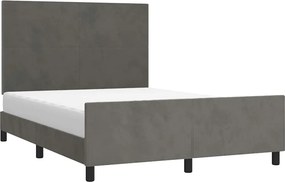 Rám postele bez matrace tmavě šedý 140 x 190 cm samet 3125630