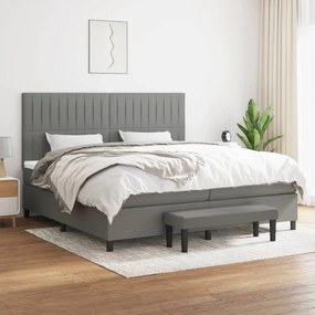 Box spring postel s matrací tmavě šedá 200x200 cm textil 3136782