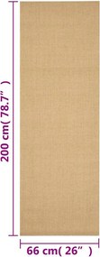 Koberec přírodní sisal 66 x 200 cm 136300
