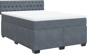 Box spring postel s matrací tmavě šedý 140 x 190 cm samet 3288613