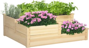 Outsunny Vyvýšený Zahradní Záhon, 3-Tier Rostlinný Záhon, Květinový Zbox, Bylinkový Záhon, Stojan na Rostliny, Květinový Stojan na Balkon, Zahradu, Sm