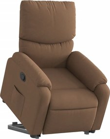 Zvedací polohovací křeslo hnědé textil 3204828