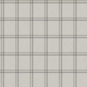 Vliesová tapeta na zed imitace látky, šedobéžové káro 347620, Natural Fabrics, Origin