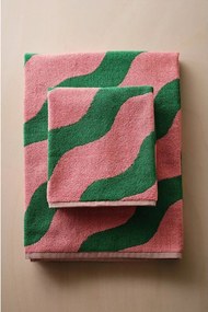 Zelený/růžový bavlněný ručník 50x70 cm Waves – Jotex