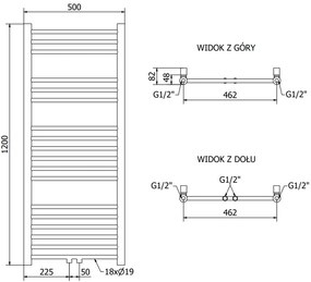 Mexen Yodo topné těleso 1200 x 500 mm, 389 W, černá, W113-1200-500-00-70