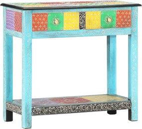 vidaXL Ručně malovaný konzolový stolek 80x35x75 cm masivní mangovník [286159] Barva: Modrá