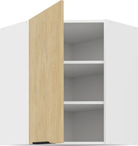CREMONA bc | horní kuchyňská skříňka 60x60 GN-72 1F (45°) rohová s policemi | 60x60 cm | bílá/cremona