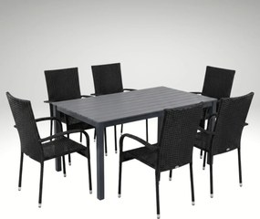 Vikio Zahradní ratanový set 150x90 pro 6 osob DT276-S šedý