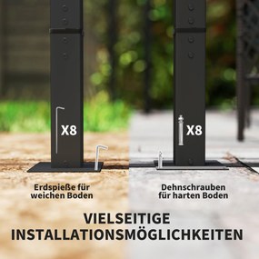Outsunny zahradní pergola 3 x 3 m s nastavitelnou střechou, kovový rám, ochrana UPF30+, sluneční střecha na verandu, terasu, tmavě šedá
