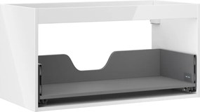 Mexen Box-A, závěsná skříňka 90 cm, 1 zásuvka, bílá lesklá, 91AX0-0900-470-1-00