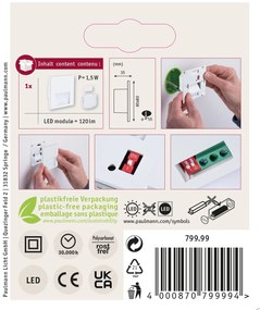 Paulmann 79999 Tsaro follower, svítidlo do stěny, 1W LED 2700K, matná bílá, 8x8cm