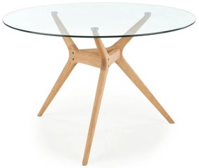Kulatý stůl se skleněnou deskou Skandinávský OLGAEL