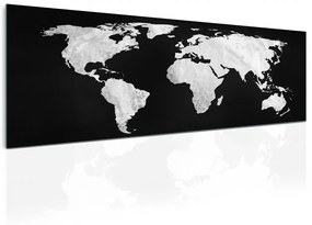 Malvis ® Obraz černobílá mapa světa Velikost (šířka x výška): pětidílný obdélník - 100x45 cm