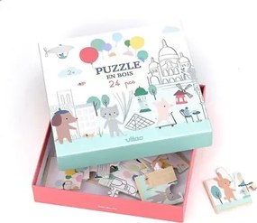 Vilac Panoramatické dřevěné puzzle Paříž - Sarah Betz / od 2 let