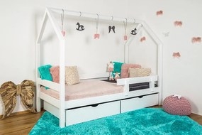 MAXIDO Dětská postel domeček Snílek - dva šuplíky 160x80 Bílá