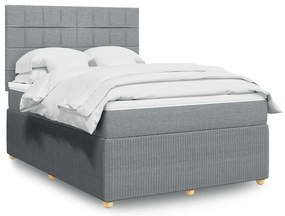 Box spring postel s matrací světle šedá 140 x 190 cm textil 3294351
