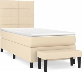 Box spring postel s matrací krémová 90x200 cm textil 3136570