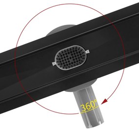 Rea Neox Pro Black, odtokový sprchový žlab 70 cm, černá matná, REA-G7802