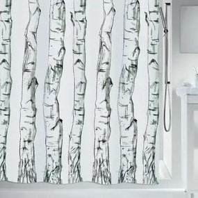 Spirella WOOD sprchový závěs motiv les 180 x 200 cm bílý / polyester