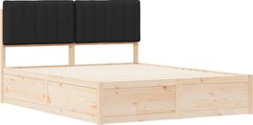Rám postele s čalouněným čelem s čelo Černá 150 x 200 cm 3398226