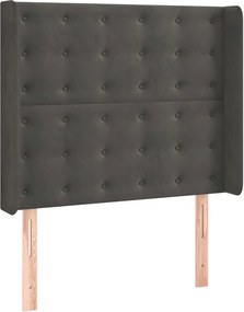 Box spring postel s matrací a LED tmavě šedá 80 x 200 cm samet 3139770