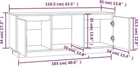 vidaXL TV skříňka 110,5 x 35 x 44 cm masivní borové dřevo [814343] Barva: Přírodní