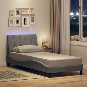 Rám postele bez matrace Hanko světle šedá 90 x 190 cm textil 3310426