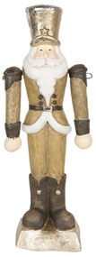 Vánoční zlatá soška Louskáček s kloboukem - 23*14*69 cm
