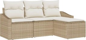 Set pohovek 4 ks Béžová polyratan 3346671