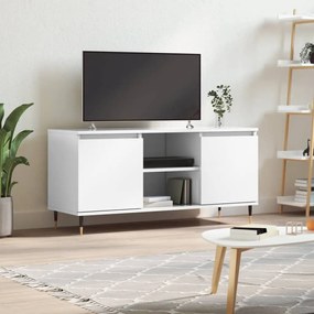TV skříňka bílá s vysokým leskem 104x35x50 cm kompozitní dřevo - Default Title