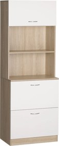 HOMCOM Kuchyňská Buffet Skříň s Více Úložným Prostorem 2 Zásuvky 1 Skříň + Velký Stůl 60 x 38 x 168 cm Bílá MDF | Aosom
