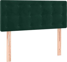 Box spring postel s matrací a LED tmavě zelená 120x200 cm samet 3134636