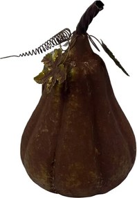 Hnědá antik kovová dekorace dýně Pumpkin Rust - Ø 18*31 cm