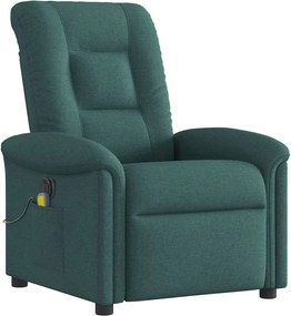 Elektrické masážní polohovací křeslo tmavě zelené textil 3303250