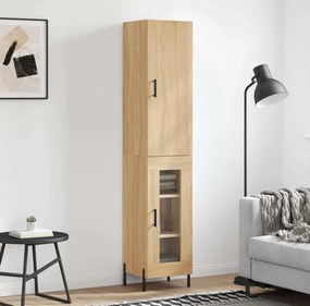 vidaXL Skříň highboard 34,5x34x180 cm kompozit [3199050] Barva: bílá s vysokým leskem