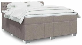 Box spring postel s matrací taupe 200x200 cm textil 3287186