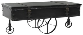 Konferenční stolek na kolečkách černý 110 x 52 x 43 cm kompozit