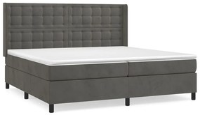 Box spring postel s matrací tmavě šedá 200x200 cm samet,  3132940